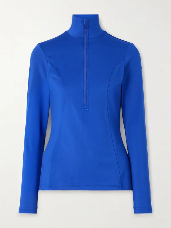 Goldbergh Serena Stretch Recycled-jersey Half-zip Top - Blue