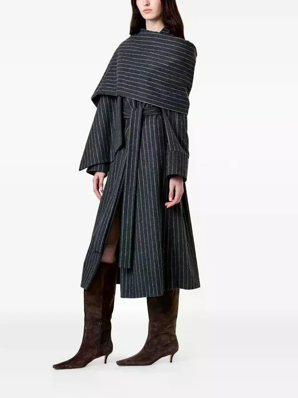 NICHOLAS Candice Pinstripe Belted Coat