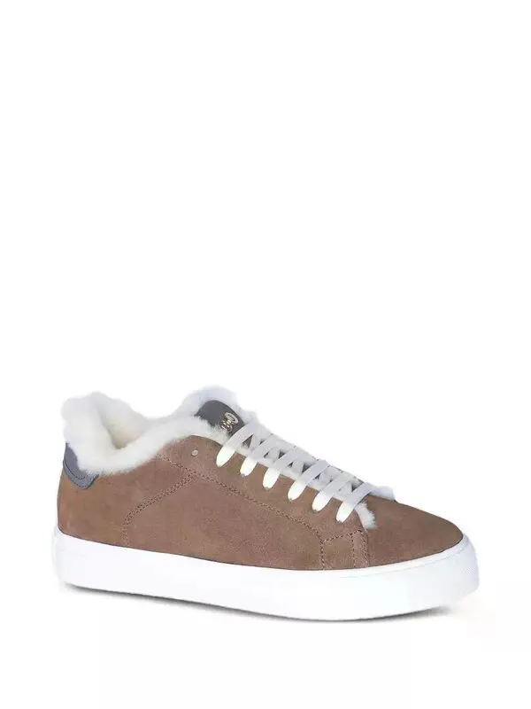 HIDE&JACK Fur Trim Lace-up Sneakers