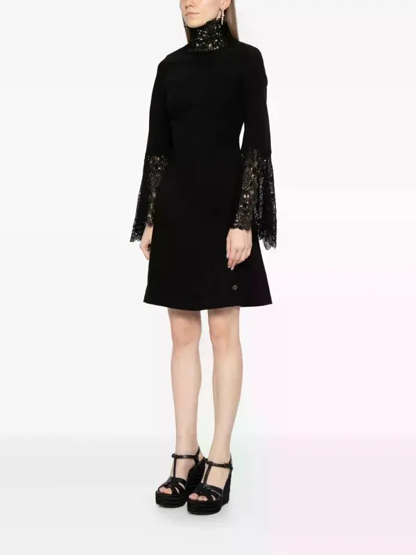 SAIID KOBEISY Logo-patched Floral-lace Dress