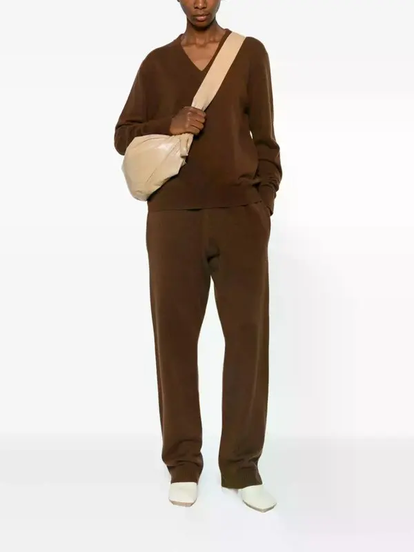 ENTIRE STUDIOS V-neck Long Sleeve Sweater - Brown