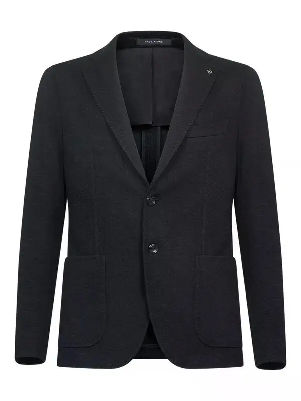 Tagliatore Log-detail Single-breasted Blazer - Black