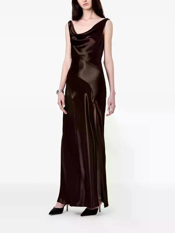 NICHOLAS Alfina Cowl-neck Slit Maxi Dress