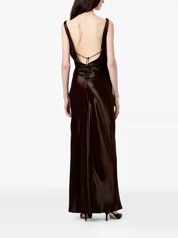 NICHOLAS Alfina Cowl-neck Slit Maxi Dress