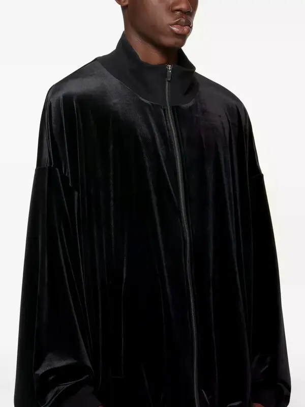 FUMITO GANRYU Zip-up Velvet Bomber Jacket