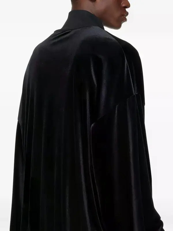 FUMITO GANRYU Zip-up Velvet Bomber Jacket