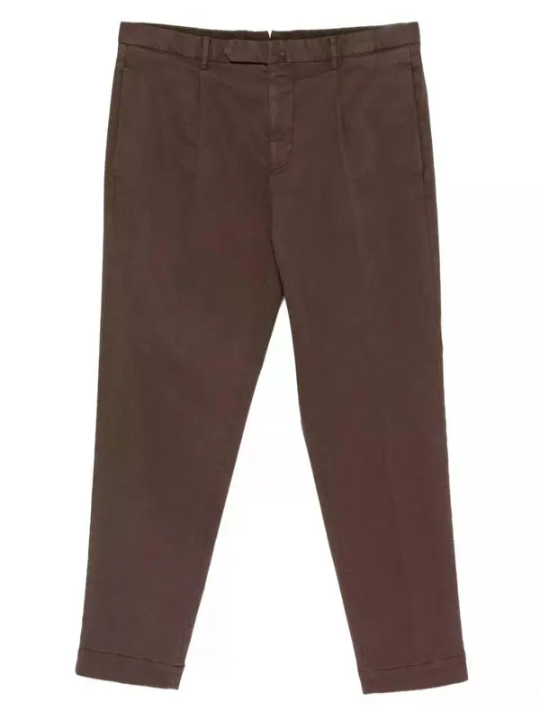 DELL'OGLIO Pleated Trousers With Cuffed Hem