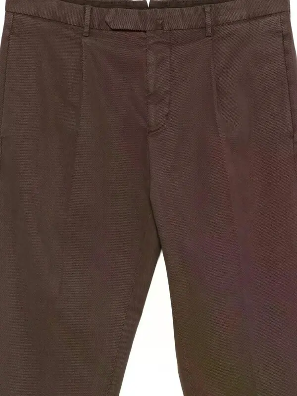DELL'OGLIO Pleated Trousers With Cuffed Hem