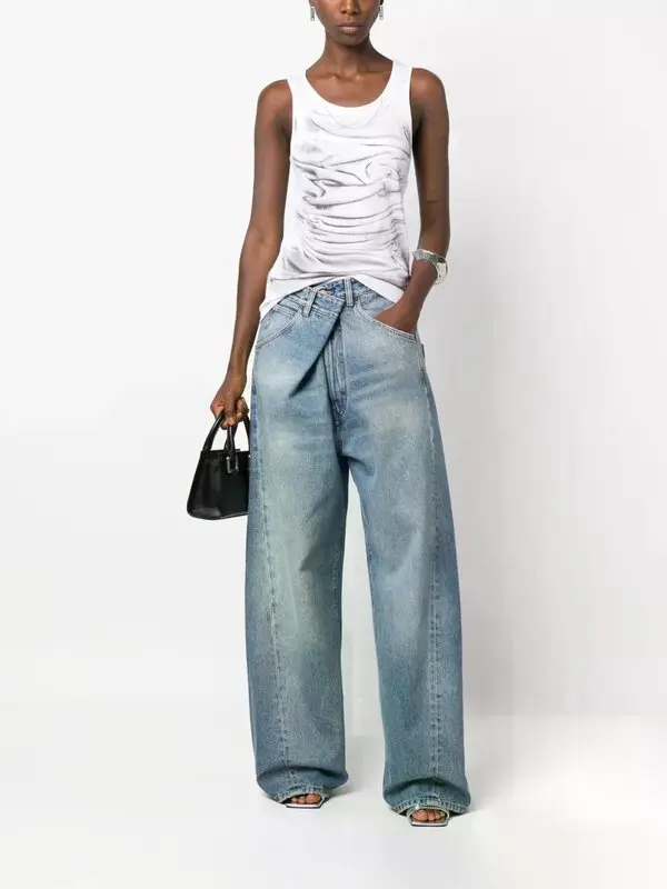 DARKPARK Ines Asymmetric Wide-leg Jeans