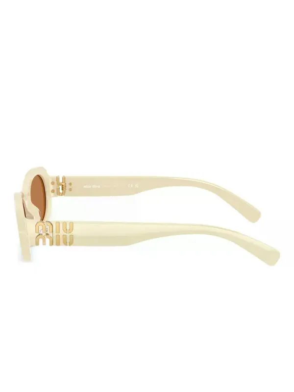Miu Miu Oval-frame Sunglasses - Neutrals