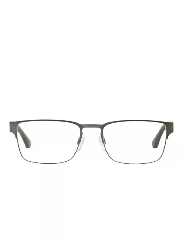 Emporio Armani Matte Rectangle-frame Glasses - Silver