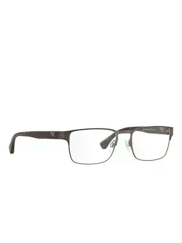 Emporio Armani Matte Rectangle-frame Glasses - Silver