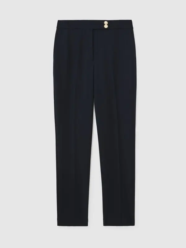 REISS Gabriel Petite Tapered Trousers - Navy