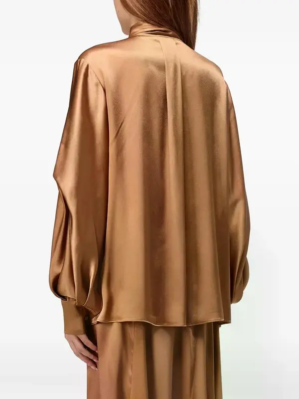 Alberta Ferretti Tie-neck Long-sleeve Top
