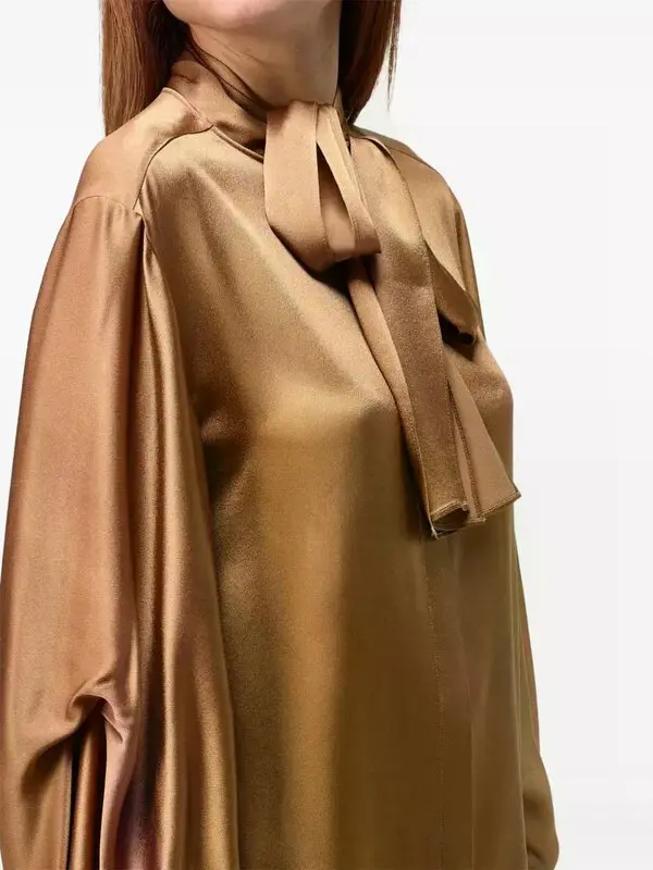 Alberta Ferretti Tie-neck Long-sleeve Top