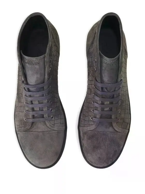 LANVIN Textured High-top Sneakers