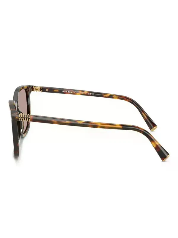 Miu Miu Tortoiseshell Square Frame Sunglasses - Brown