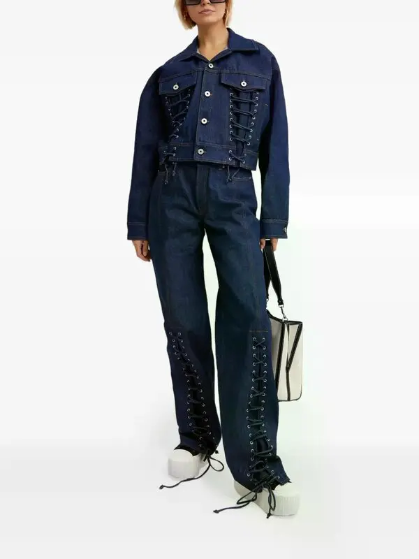 JEAN PAUL GAULTIER Lacing-detail Denim Jacket