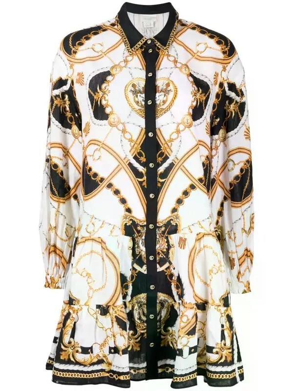 Camilla Graphic-print Linen Mini Dress - Multicolour
