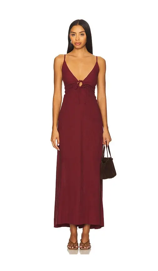 bridesmaid dresses floor length Sangria Purple Cotton Pleated Drop Waist Dress - Midi Dresses