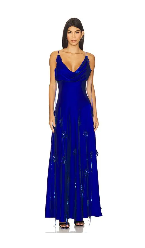 TYLER MCGILLIVARY Valeria Slip Dress - Blue
