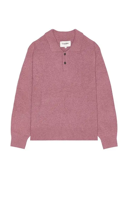 CORRIDOR Brushed Alpaca Polo In Mauve