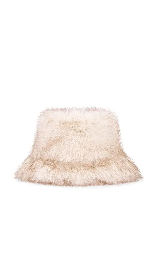 LOVERS AND FRIENDS Perri Faux Fur Bucket Hat - Snow Grey