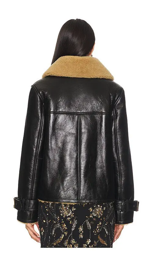 Veronica Beard Danika Shearling Jacket - Shiny Black