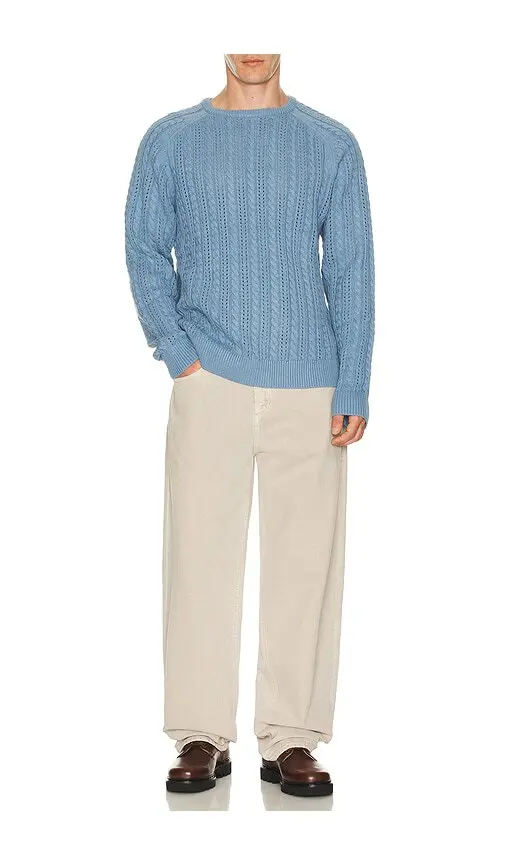 RHYTHM Pointelle Crew Knit Sweater