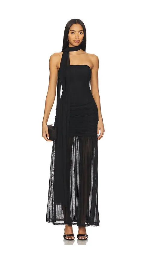 RUNAWAY THE LABEL Lillie Corset Maxi Dress - Black