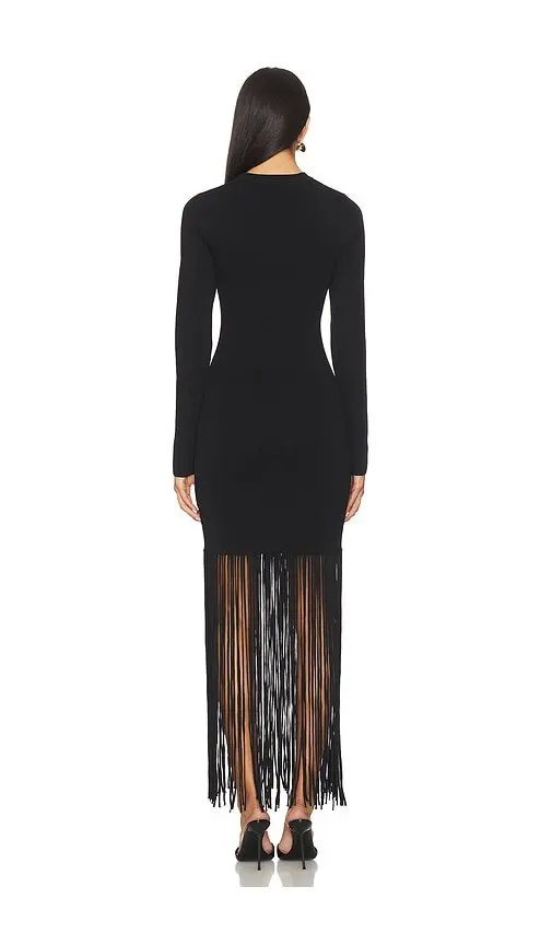 NICHOLAS Fiorella Long Sleeve Fringe Dress