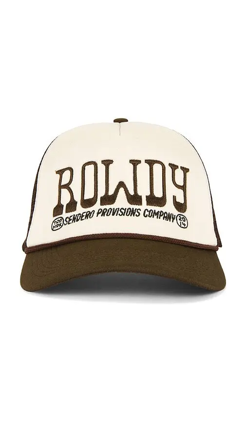 SENDERO PROVISIONS CO. Rowdy Trucker Hat - Cream & Brown