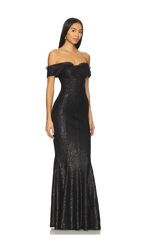 Norma Kamali Double Drop Shoulder Fishtail Gown In Black - 29% Off |  Editorialist