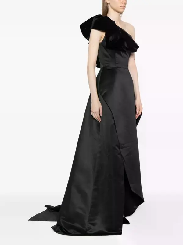 SAIID KOBEISY Asymmetric-neck Gown