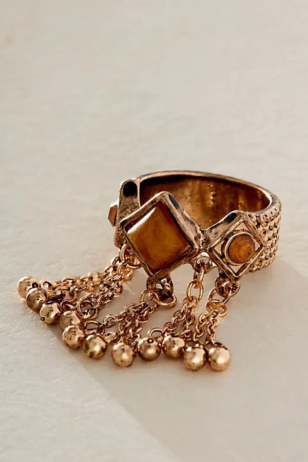 Free People Fernando Ring - Gold/citrine