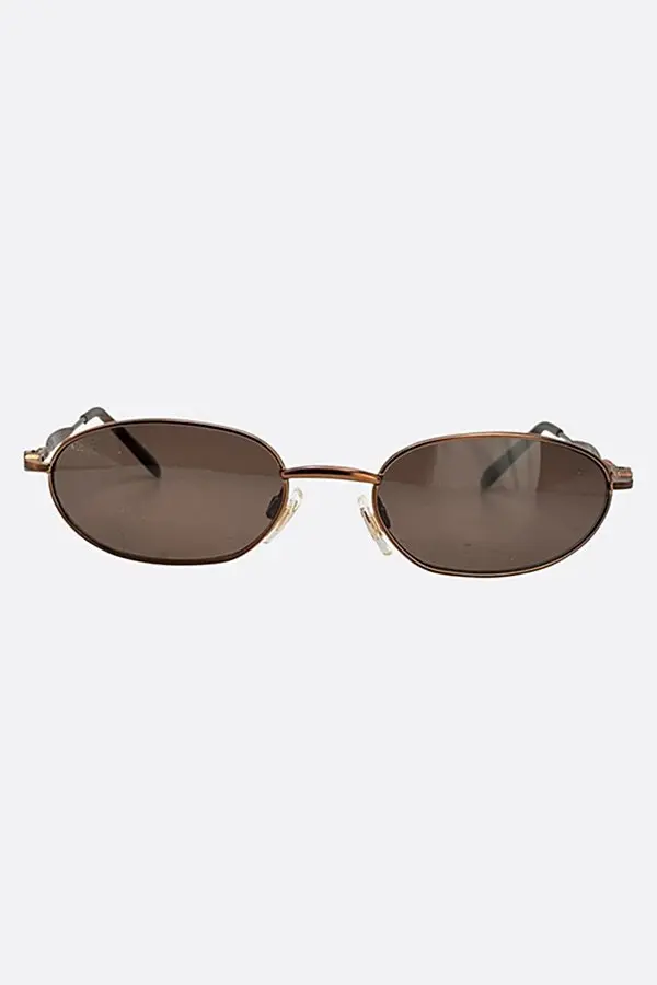 GIANT VINTAGE SUNGLASSES Cindy Metal Oval Sunglasses - Copper Brown