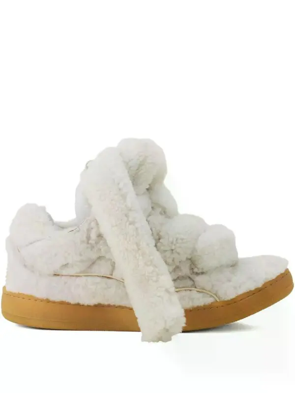 LANVIN Curb Shearling Sneakers - White