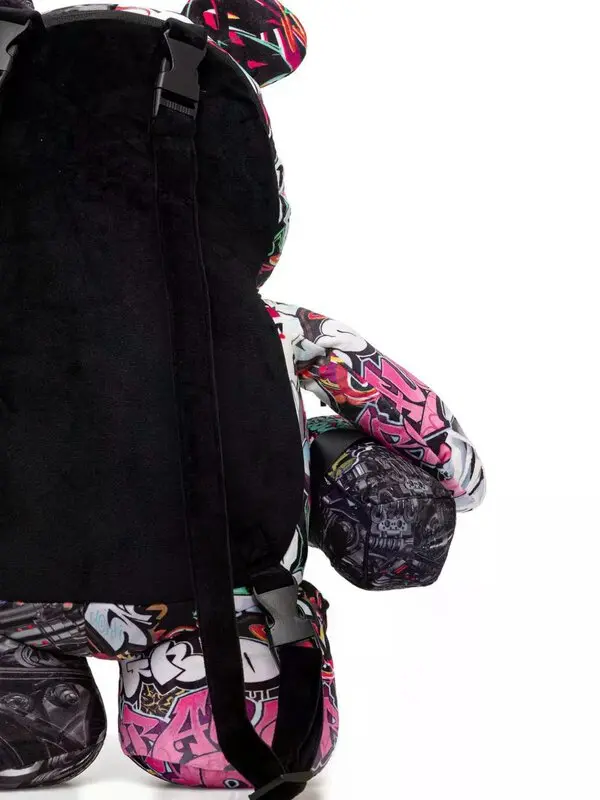 SPRAYGROUND Graffiti-print Bear-shape Backpack