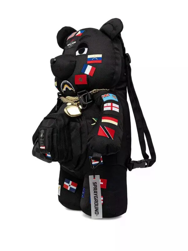 SPRAYGROUND Flag Patches Bear Backpack
