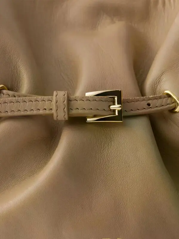 Prada Small Dada Leather Shoulder Bag - Neutrals