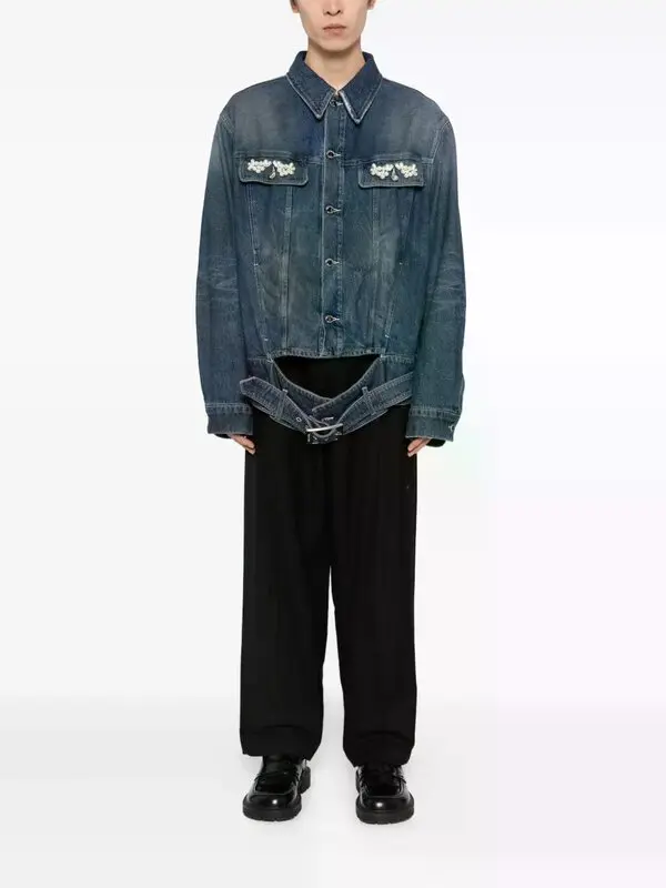 Simone Rocha Crystal-embellished Denim Jacket
