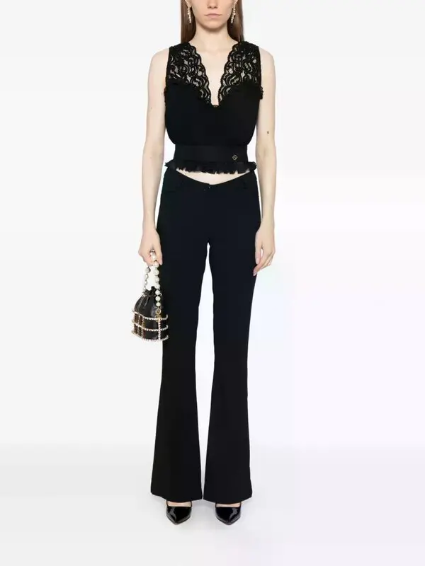 SAIID KOBEISY Pleated Lace Top