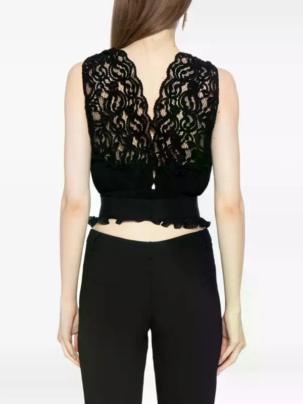 SAIID KOBEISY Pleated Lace Top