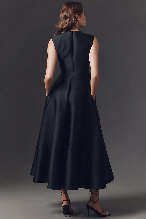 shoshanna a-line dress Shoshanna Ophelia Taffeta Strapless A-Line Midi-Dress