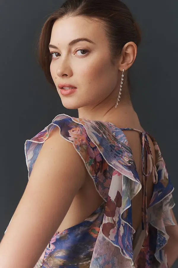 Bhldn Gaia Asymmetric Ruffled Maxi Dress