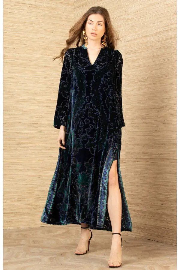 Hale Bob Emberlynn Velvet Maxi Dress - Black