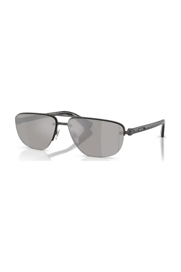 Burberry Irregular Sunglasses With Silver Mirrored Lenses - Red