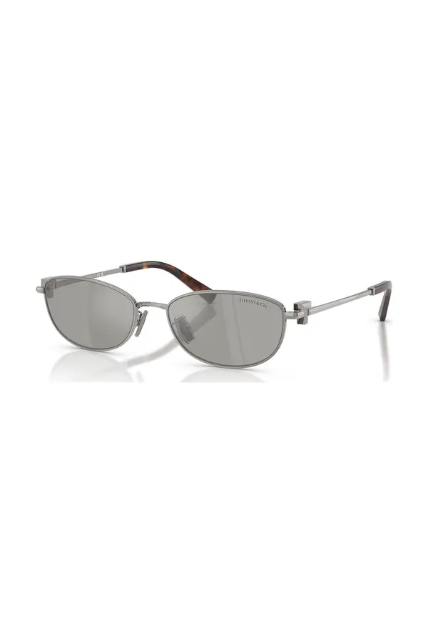 TIFFANY SUNGLASS HUT Oval Sunglasses With Silver Mirrored Lenses - Grey