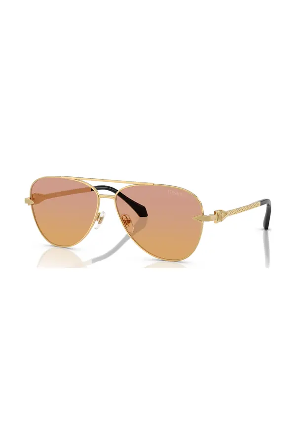 Versace Pilot Sunglasses With 3d V-décor And Medusa Head - Orange