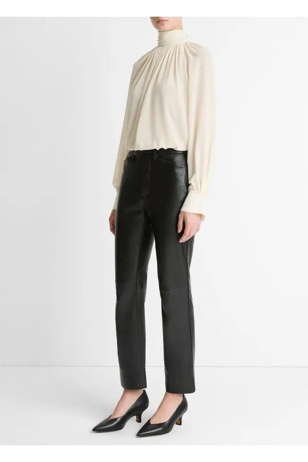 Vince Leather Straight-leg Trouser